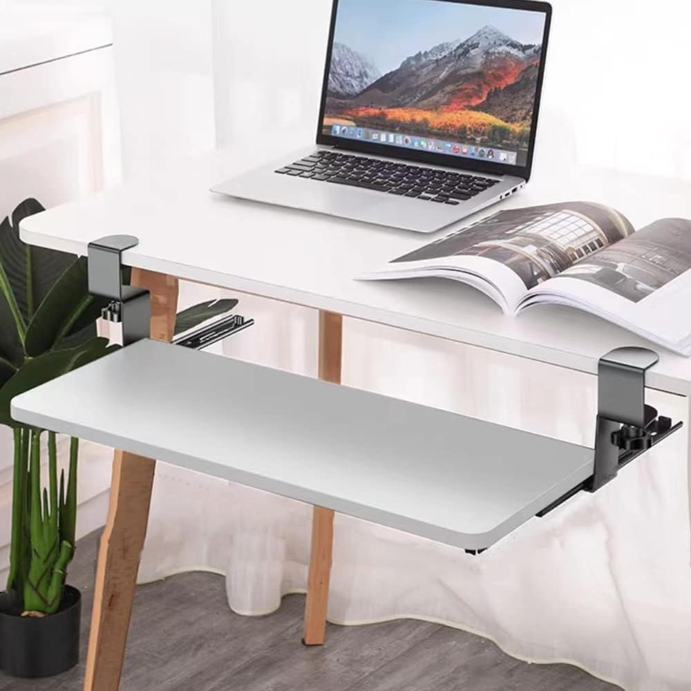 DIBAKO Slide Out Desk Extender, Under Desk Pull Out Platform For ...