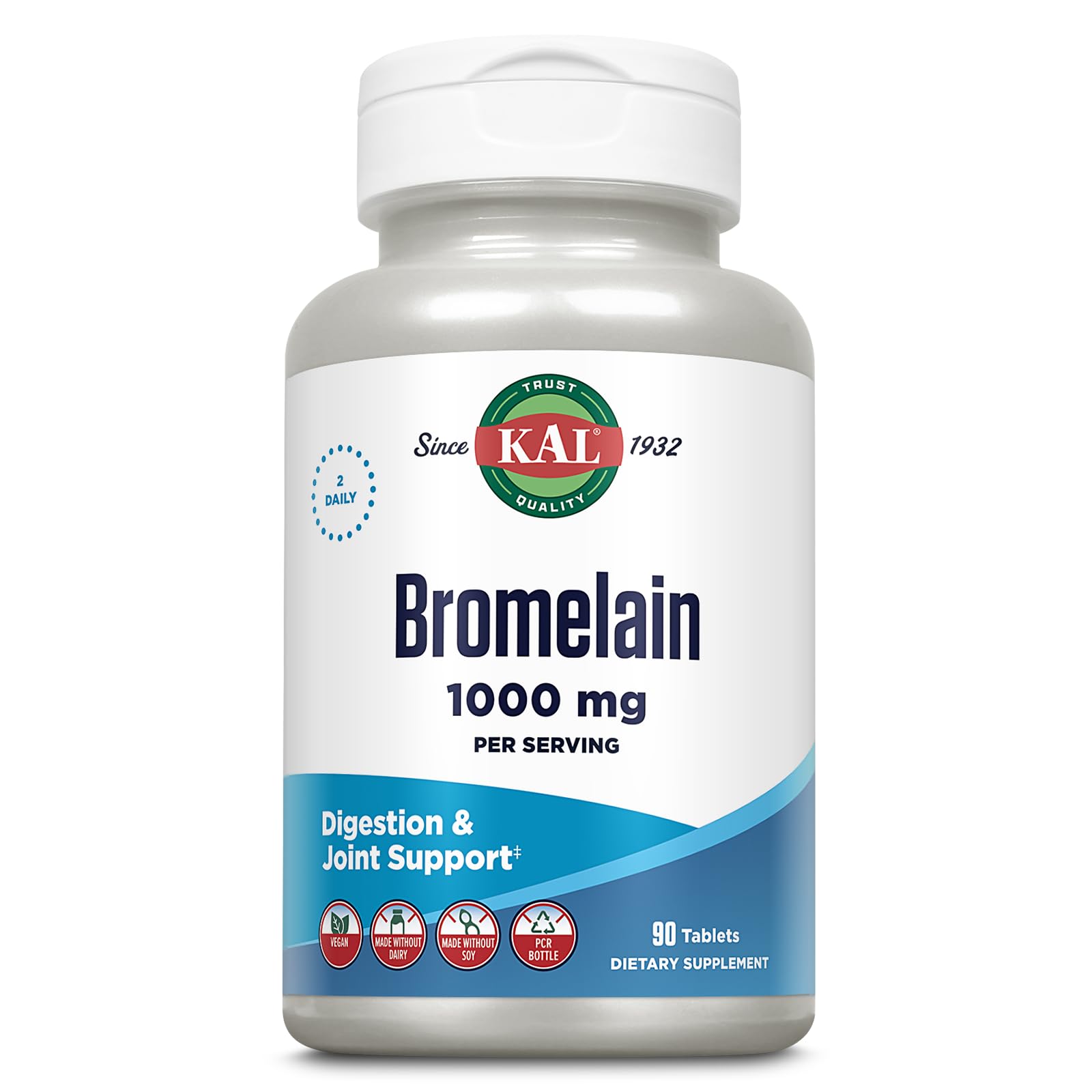 Amazon.com: KAL Bromelain Tablets, 1000 mg, 90 Count : Health & Household