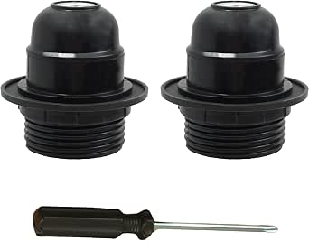 DXPETA 3 Pack E27 Lamp Holder, Black Plastic Lamp Bulb Holder for Table ...