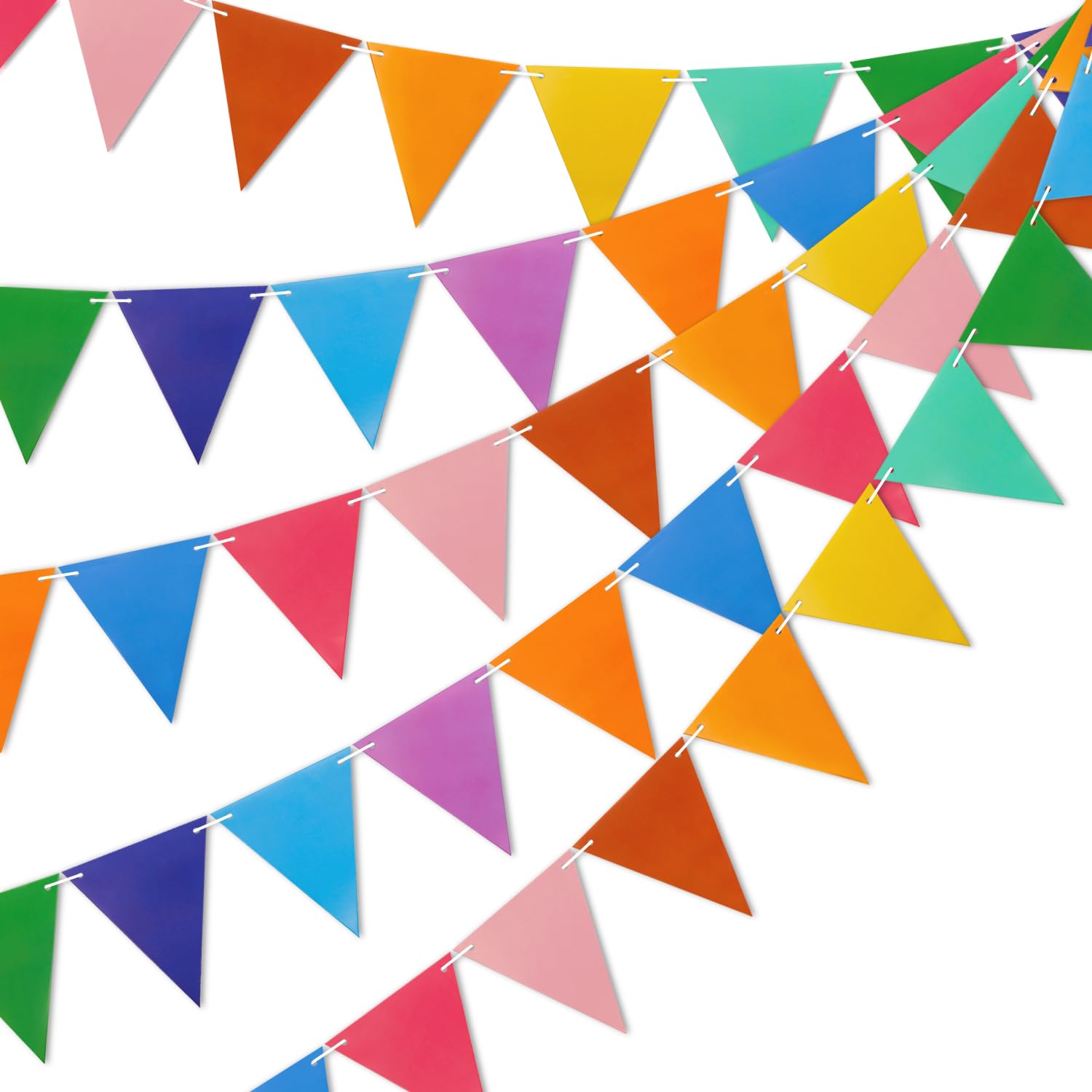 Amazon.com: Colorful Pennant Flags - 60pcs Multicolor Pennant Banner ...