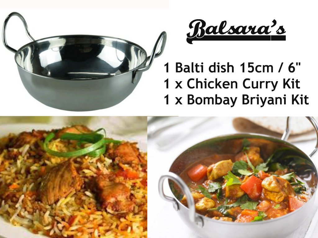 Buy BALSARA’s 15cm / 6” STAINLESS STEEL BALTI DISH WITH 2 CURRY KIT ...