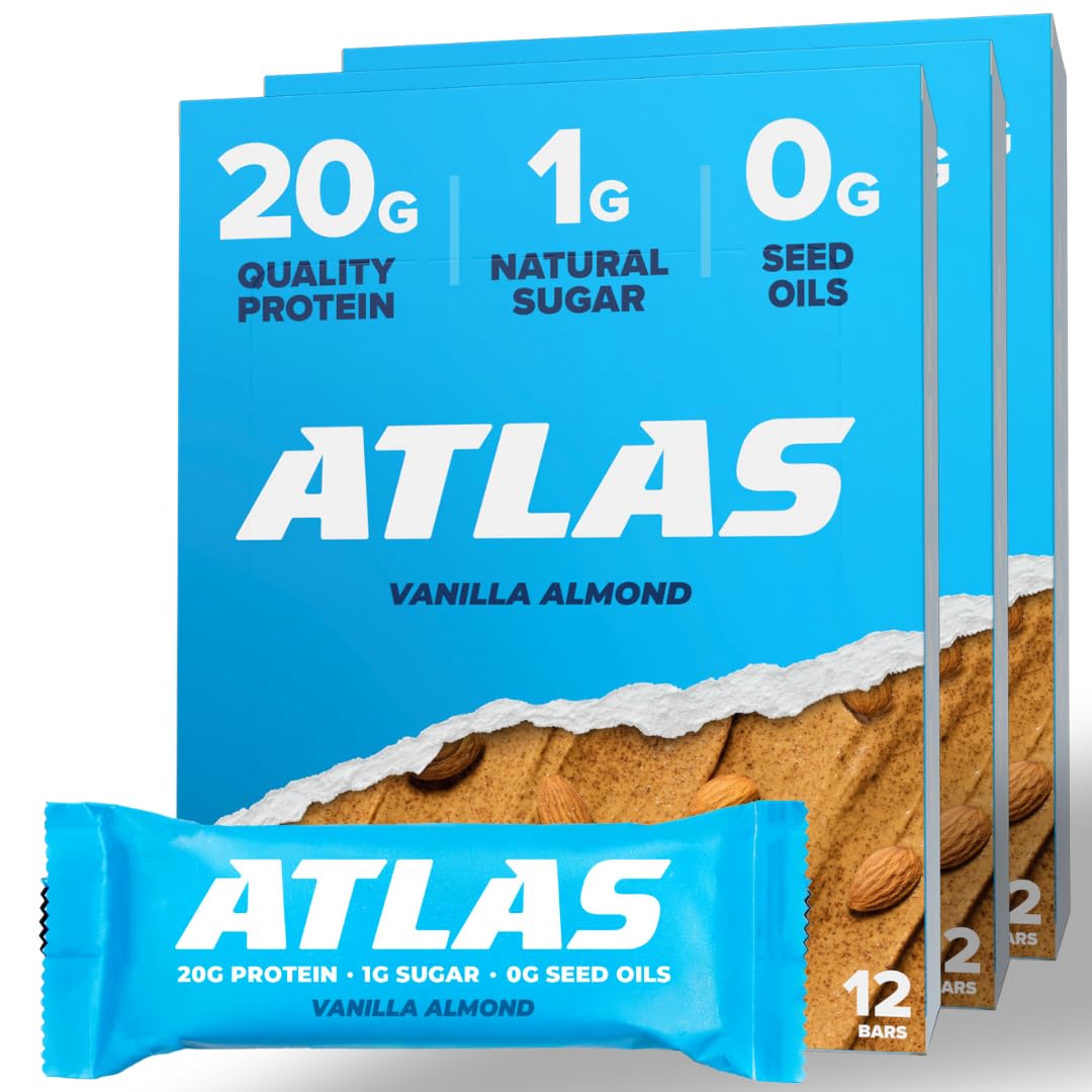 Amazon.com : Atlas Protein Bar, 20g Protein, 1g Sugar, Clean ...