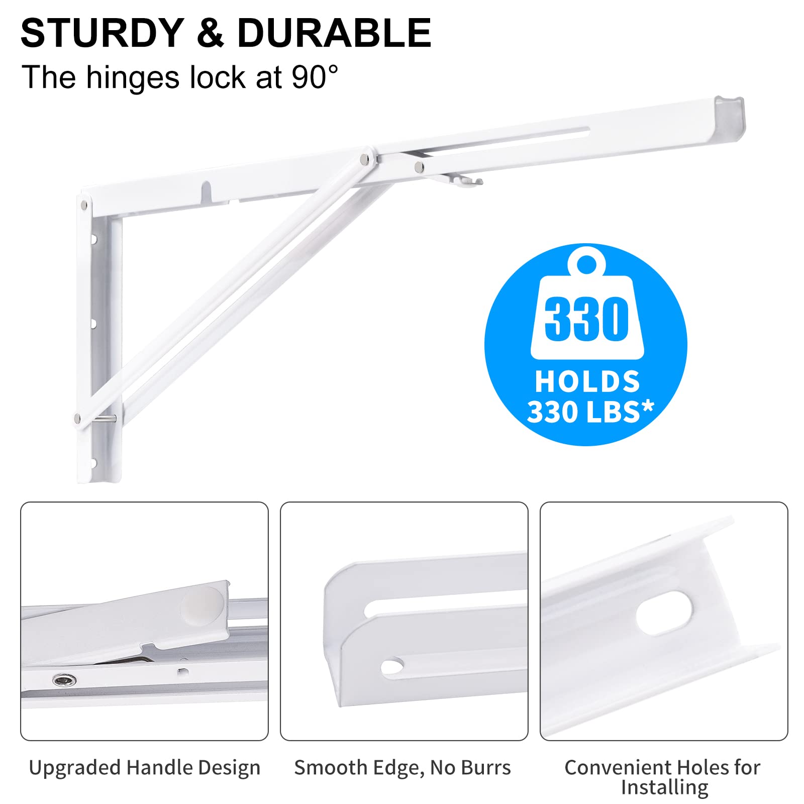 Snapklik.com : 24 Inch Folding Shelf Brackets, Heavy Duty L Bracket ...