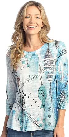 Jess & Jane Porto Burnout Sublimation Top (US, Alpha, 1X, Plus, Regular ...