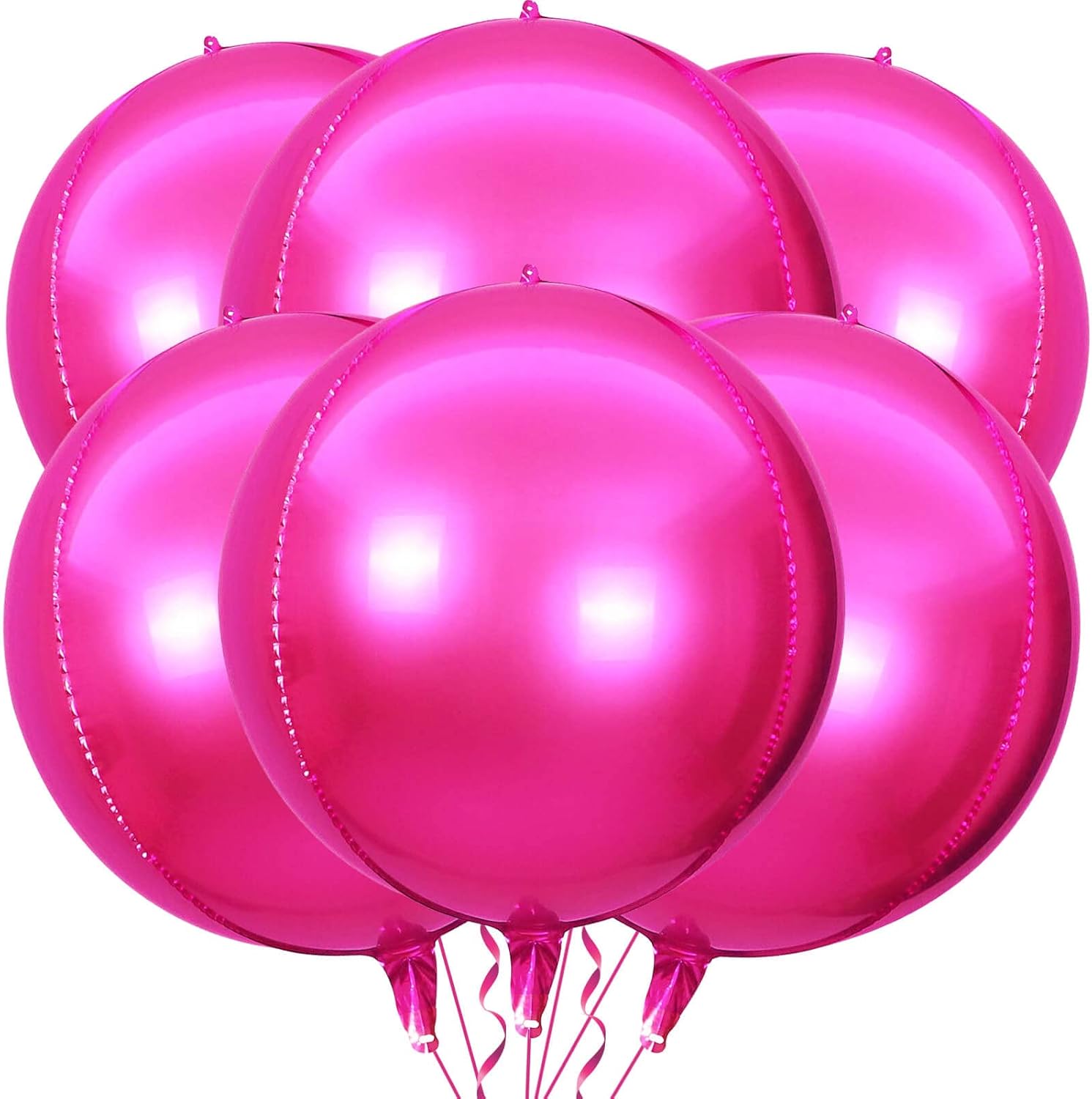 Amazon.com: 6 Pack Hot Pink 22 Inch 4D Foil Balloons Big 360 Degree ...