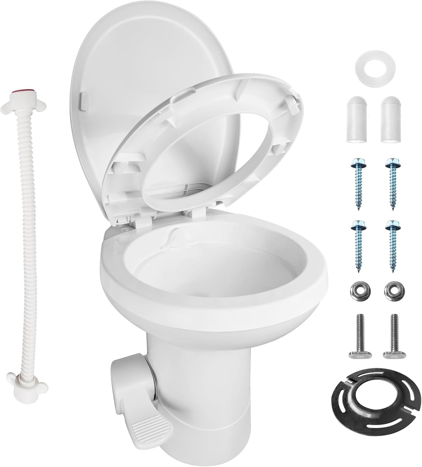Amazon.com: MuRealy Upgraded RV Toilet - Pedal Flush with Flange T-Type ...