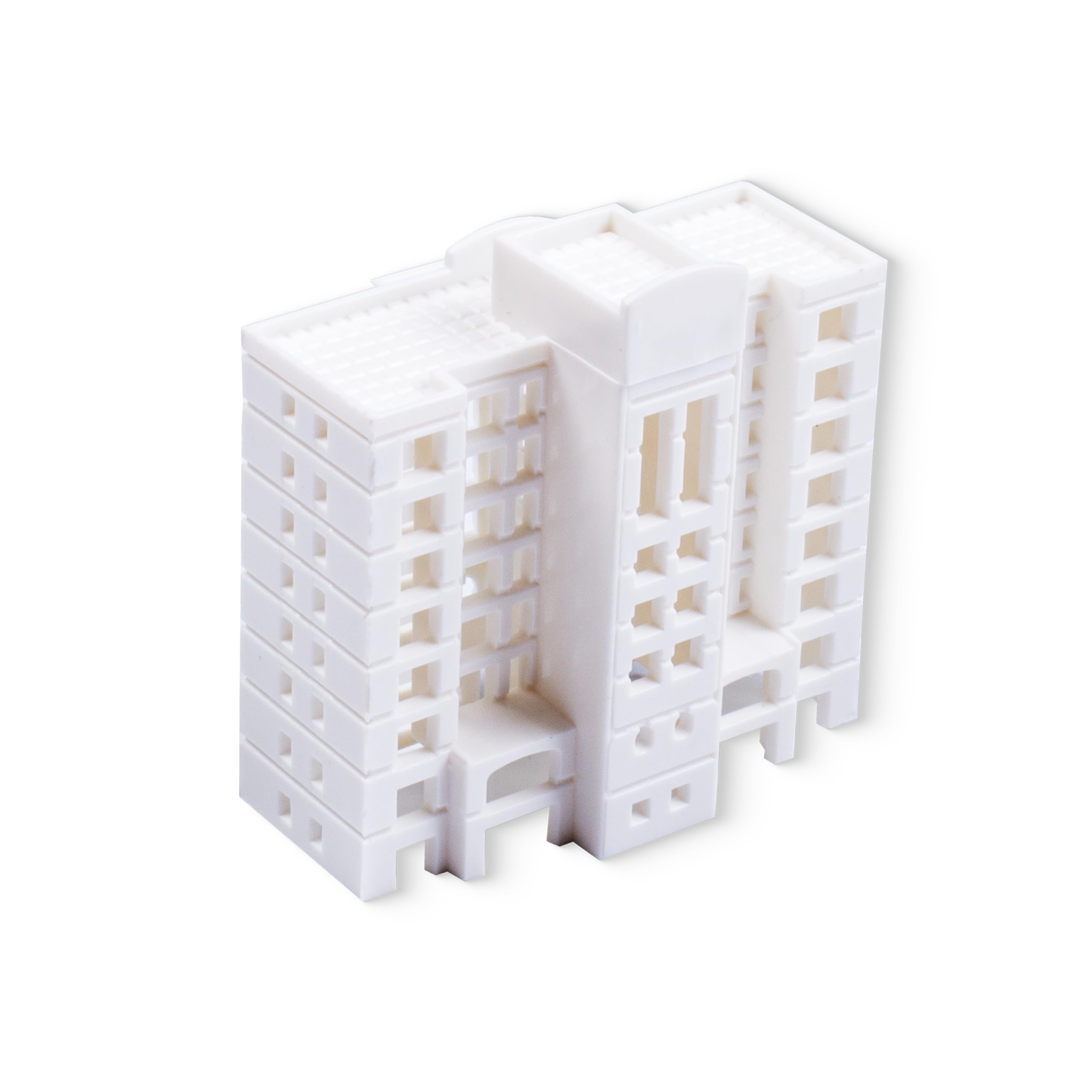 Itsy Bitsy Miniature Apartment Building 2 Part Set White L39 X W26 X H41mm1pc| for Home, Office ...