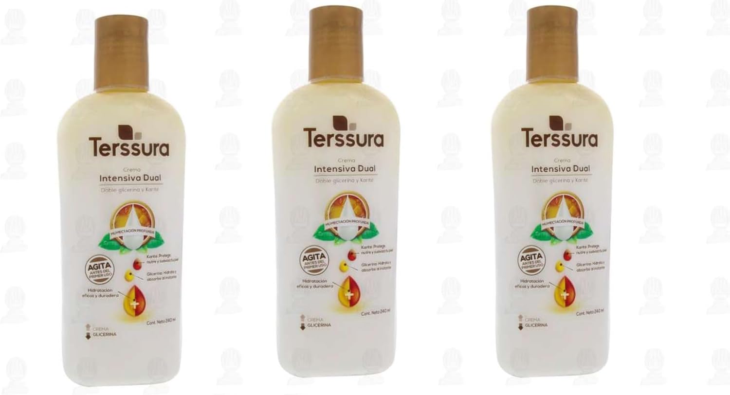 Terssura Crema Intensiva Dual Doble Glicerina Y Karité 240ml 3 Pzas ...