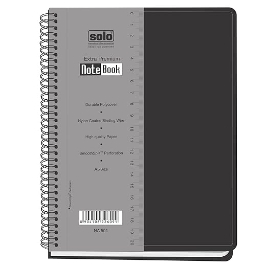 Solo A5 Premium Notebook with Spiral Wiro Binding & 160 Pages, Perfect ...