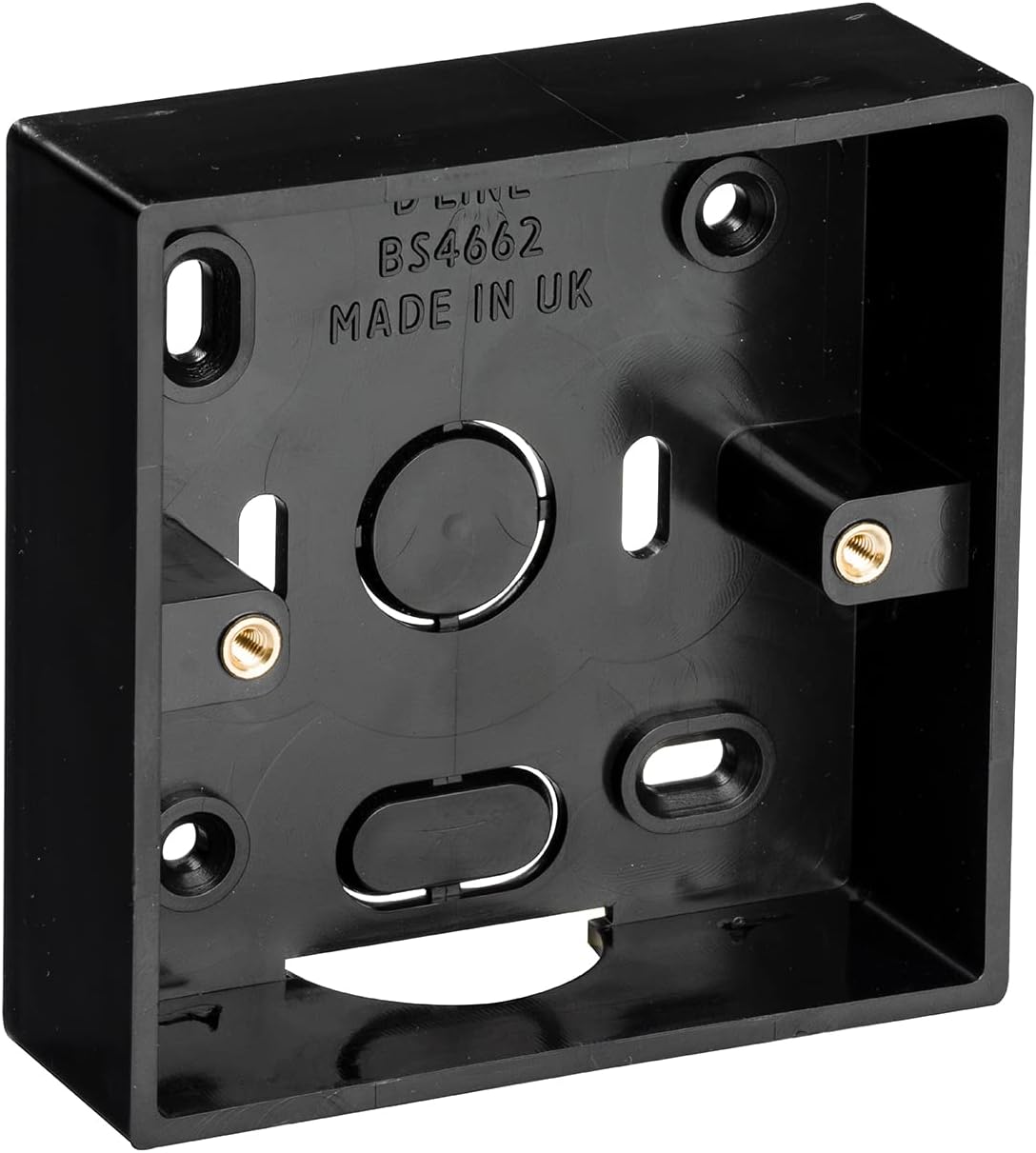 D-Line Single Socket Box, Pattress Box, Surface Mount Back Box, 28mm ...