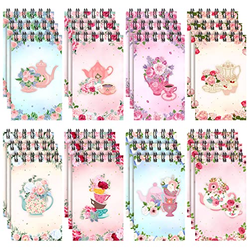 Snapklik.com : 24 Packs Mini Tea Party Notebooks Floral Tea Time Party ...