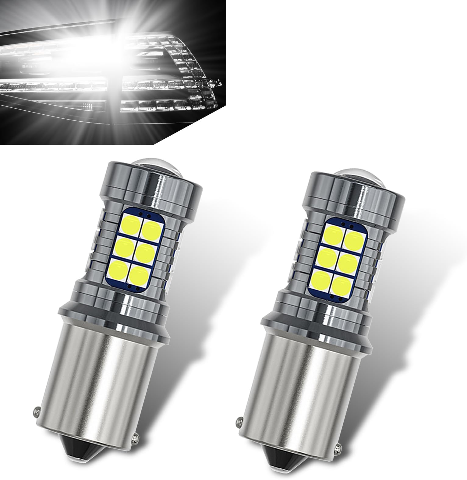 Amazon.com: Yumfugu 2 PCS 1156 Automotive Turn Signal Light Bulb, 3030 27SMD HD Condenser Lens ...