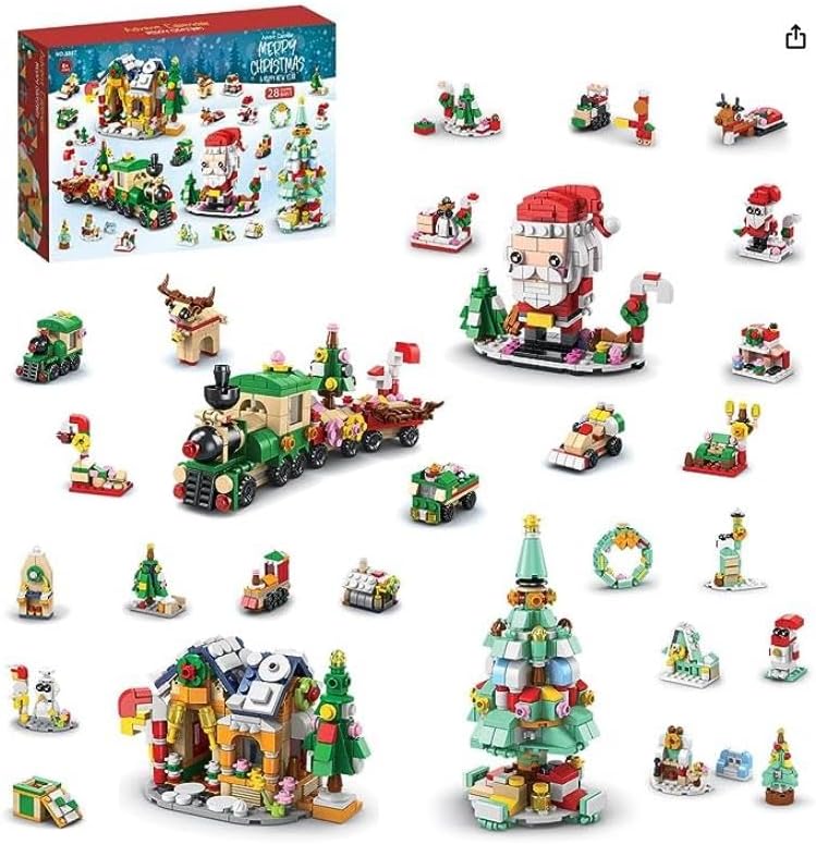 Amazon.com: Christmas Advent Calendar Building Blocks Set,Merry ...