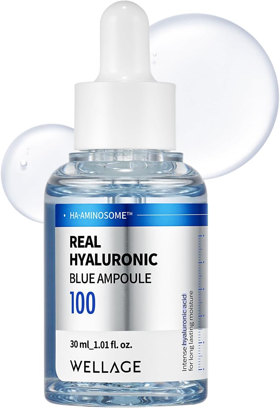Amazon.com: WELLAGE Real Hyaluronic Blue Ampoule 100, Fragrance Free ...