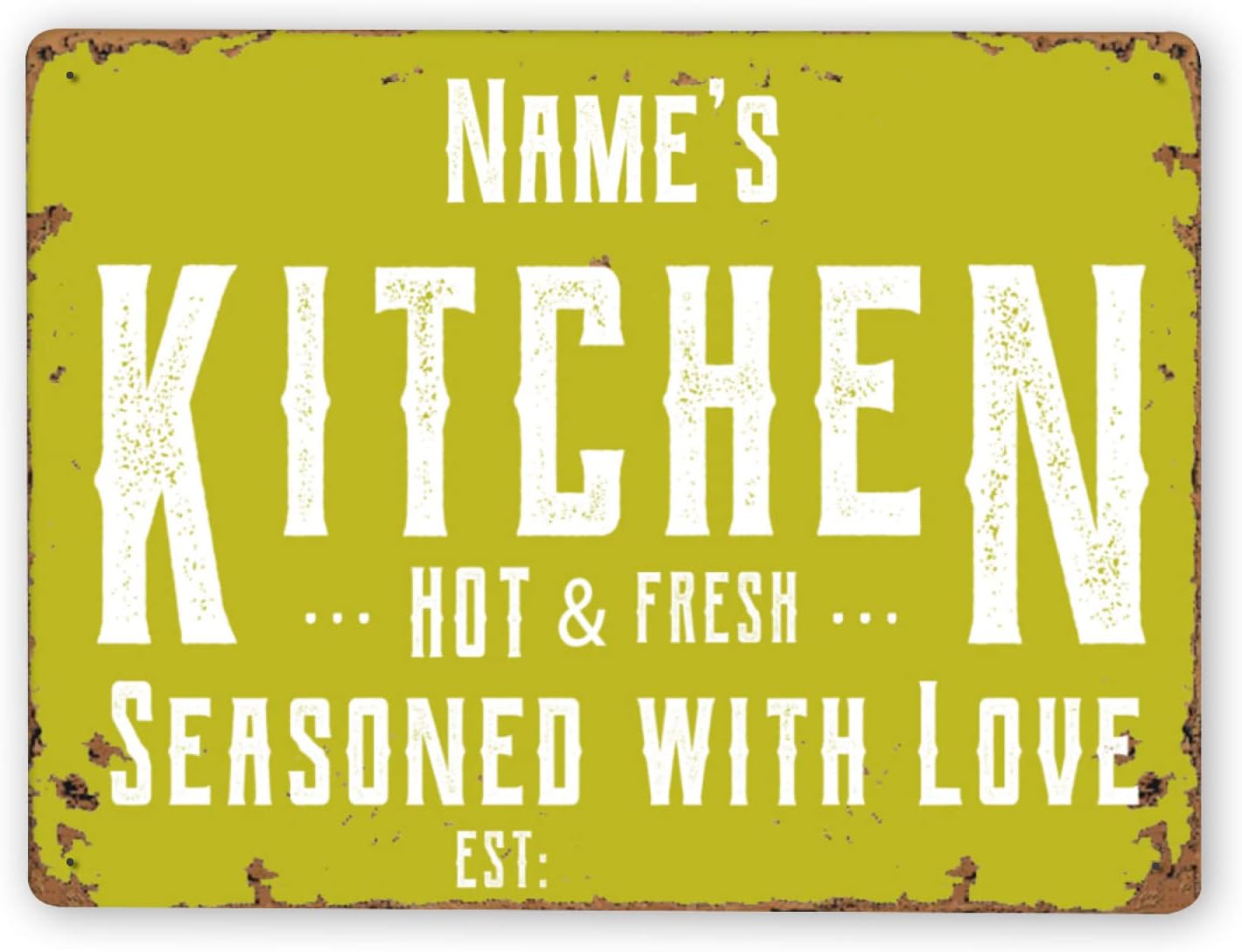 Amazon.com: Custom Personalized Kitchen Seasoned with Love Kitchen ...