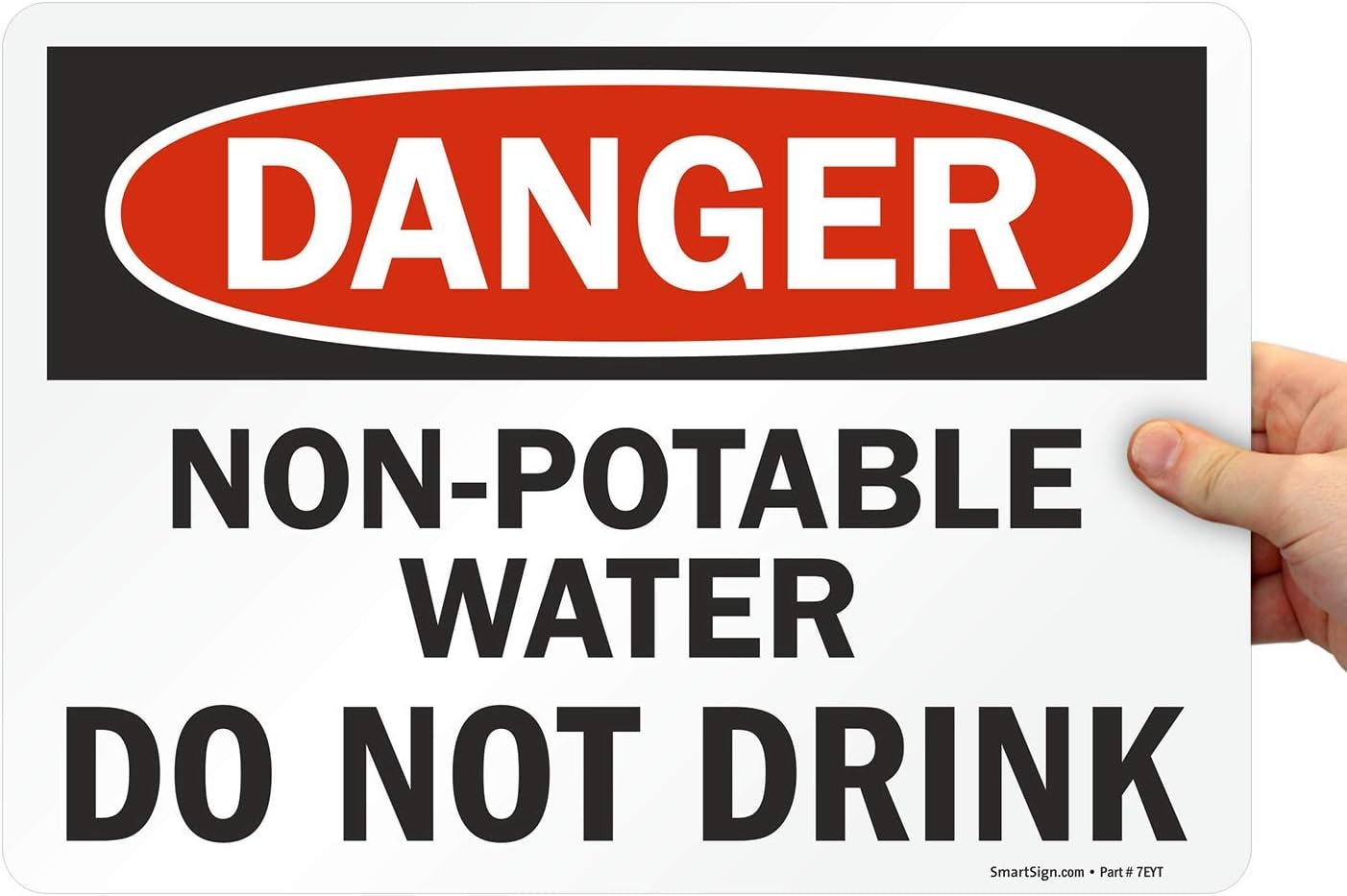 Amazon.com: Non-Potable Water Do Not Drink Caution OSHA ANSI Label ...
