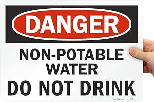 SmartSign "Danger - Non-Potable Water Do Not Drink" Label | 10" x 14 ...