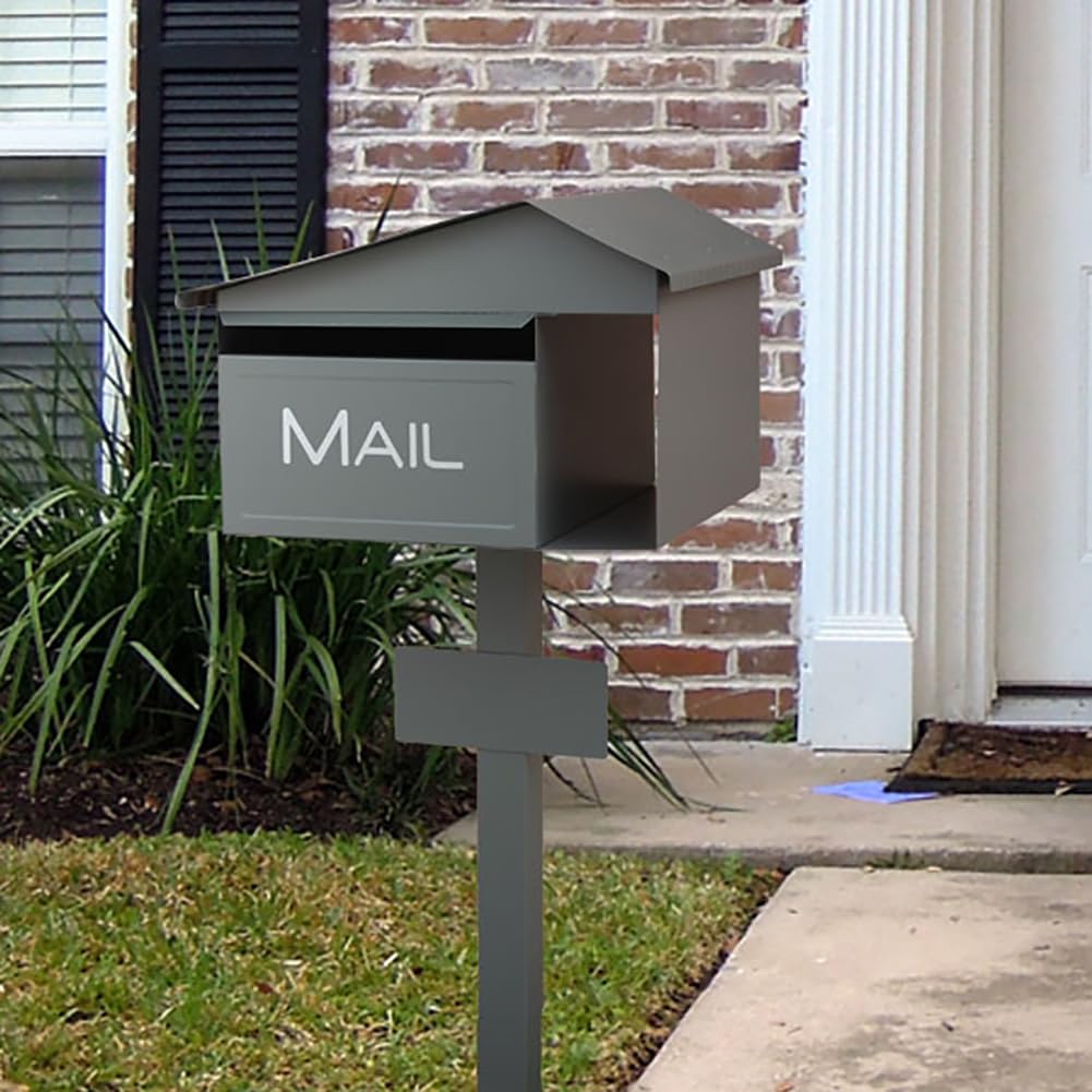 Amazon.com: MegLob Medium Home Mailbox, Modern Post Mailbox Mount Combo ...
