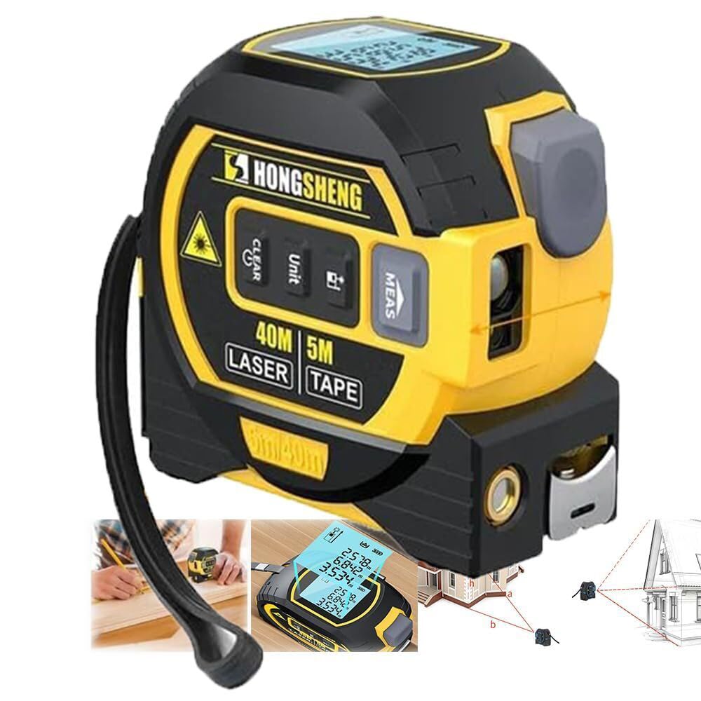 3-in-1 Digital Laser Tape Measure Device Measuring Tape Measurement ...