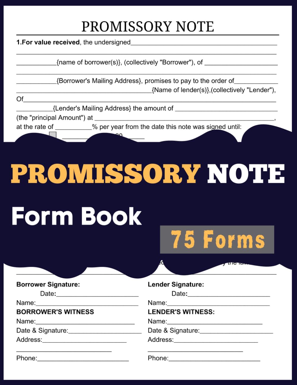 Amazon | Promissory Note Form Book: For Lender and Borrower To State ...