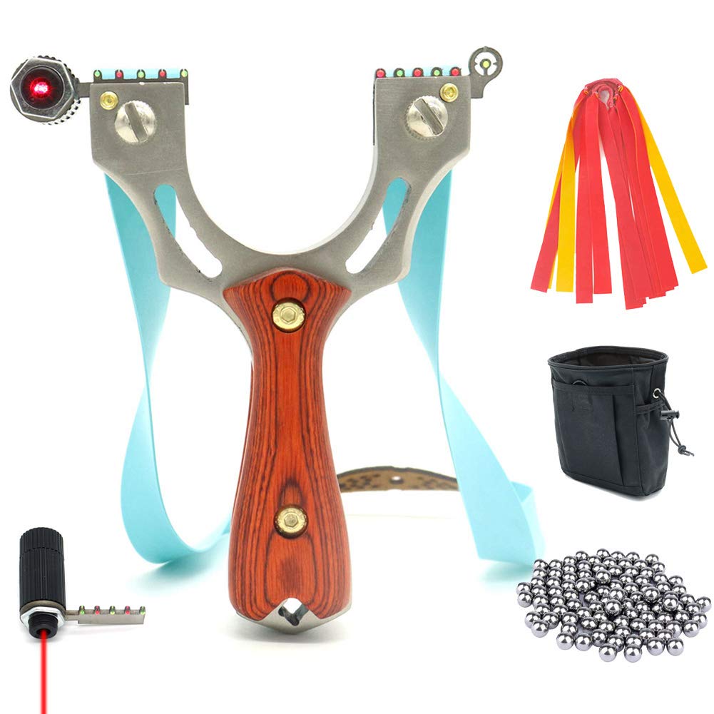 Buy Hunting Slings for Adult Solid Wood Handle Powerful Sling Catapult ...
