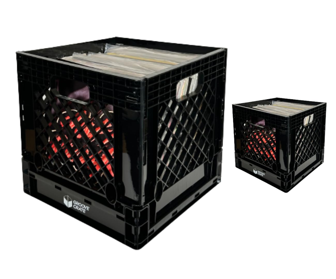 Amazon.com : 2 Pack - Vinyl Record Storage Crate for 12" Vinyl LP ...