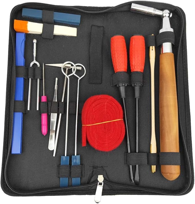 Professional Piano Tuning Kit, 16 Pcs Piano Tuner Tool Set Including ...
