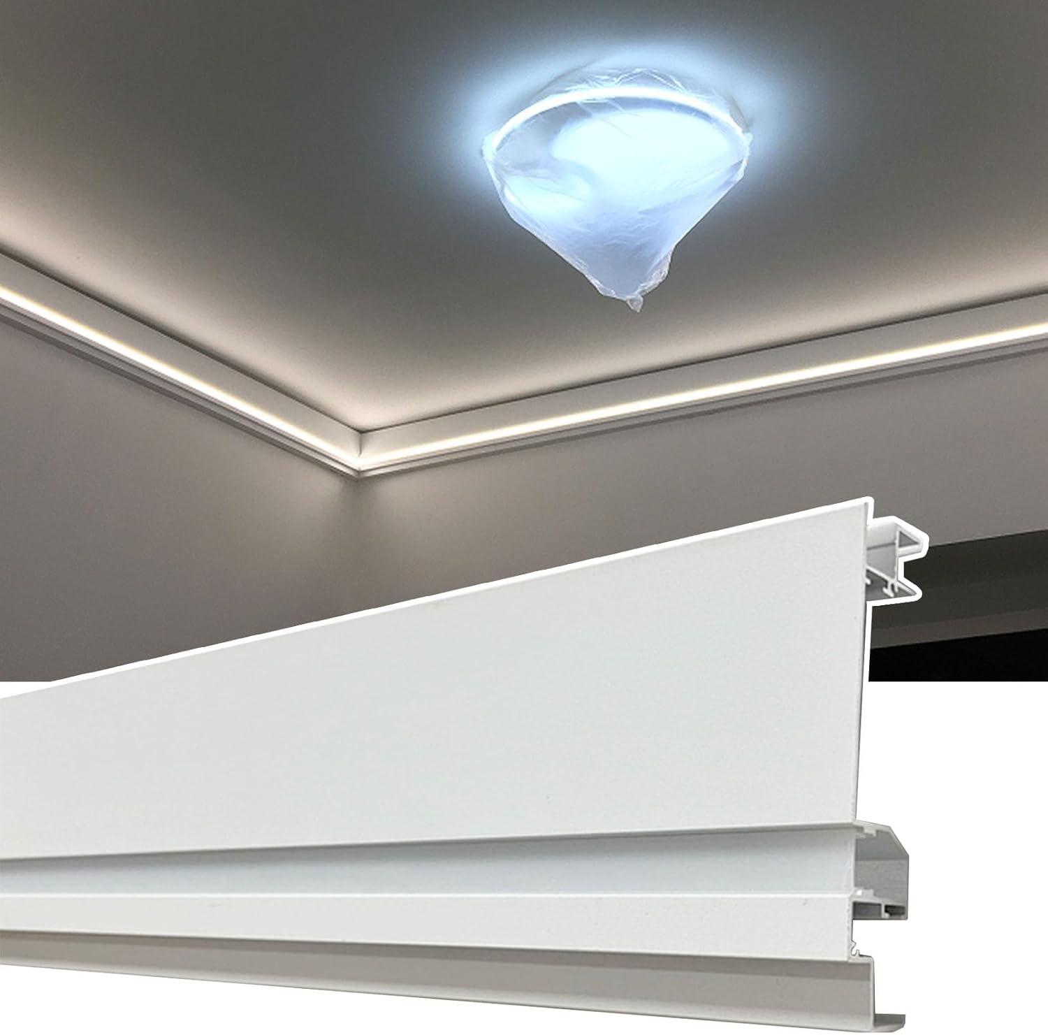 Amazon.com: Cornice Crown Moulding Trim LED Channel 4.7" Tall, Aluminum ...