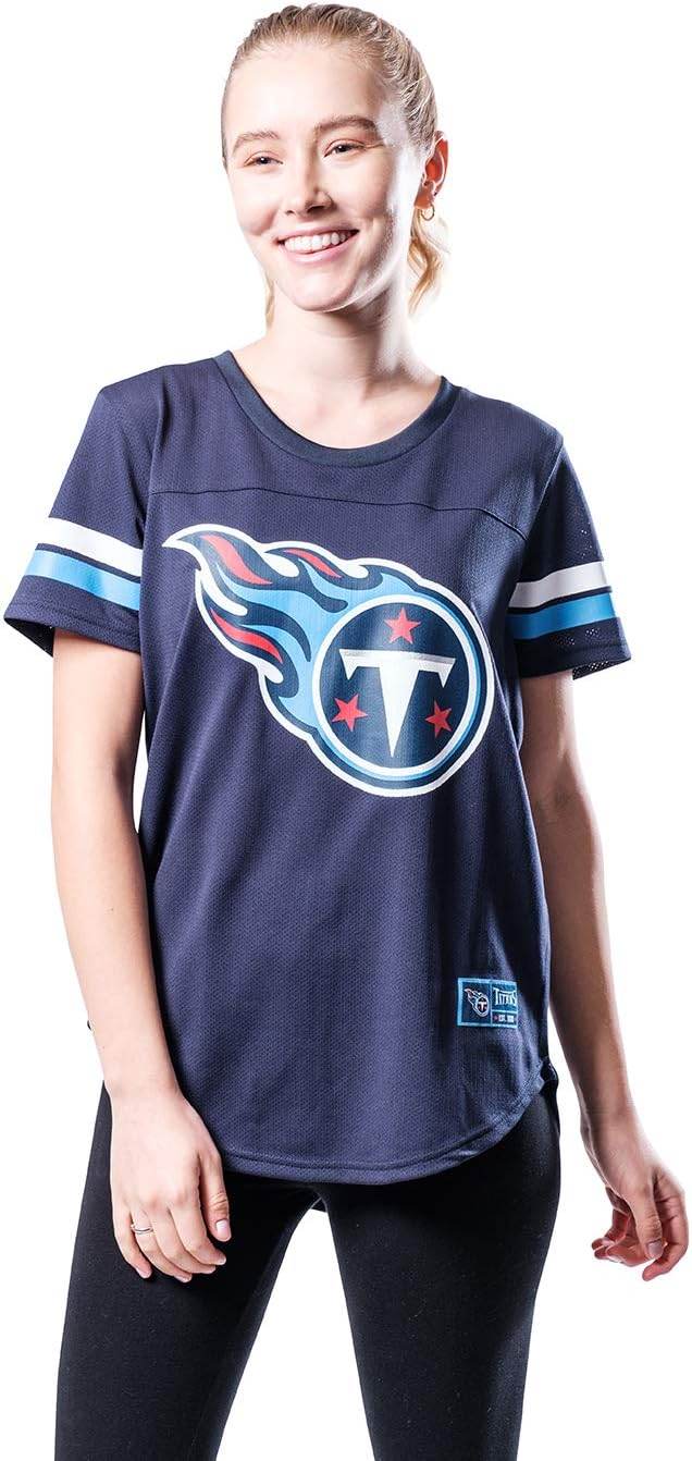 Amazon.com : Ultra Game NFL Women's Soft Mesh Varsity Stripe T-Shirt ...