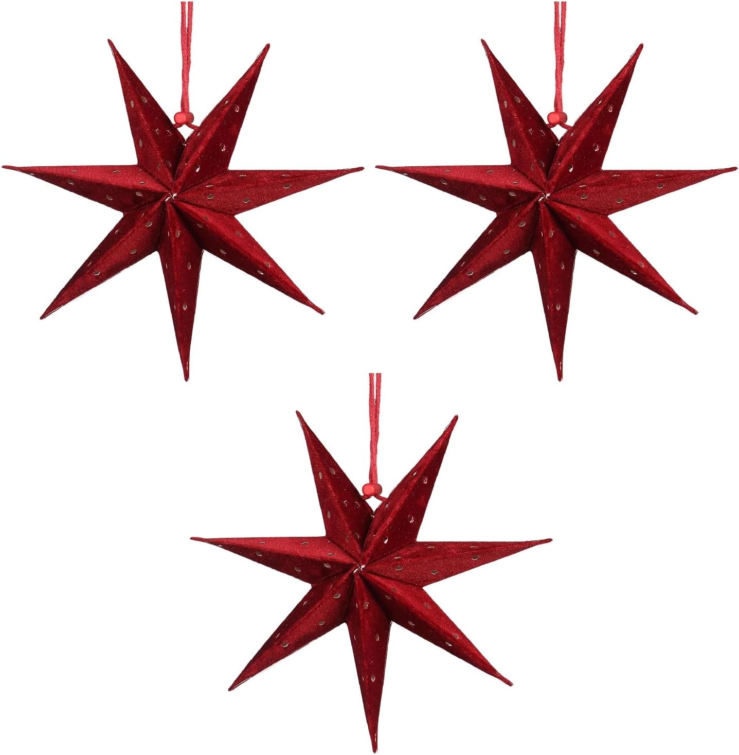 Amazon.com: Maroon Star Paper Lantern with Lights 7 Pointed Hanging ...