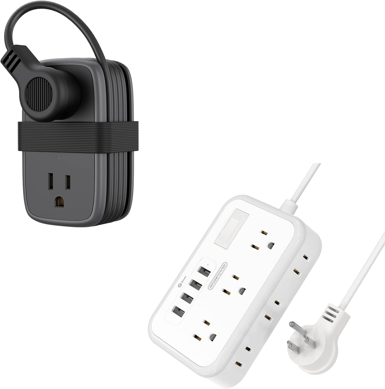 Amazon.com: NTONPOWER Travel Power Strip Bundle, 6 Outlets 4 USB ...