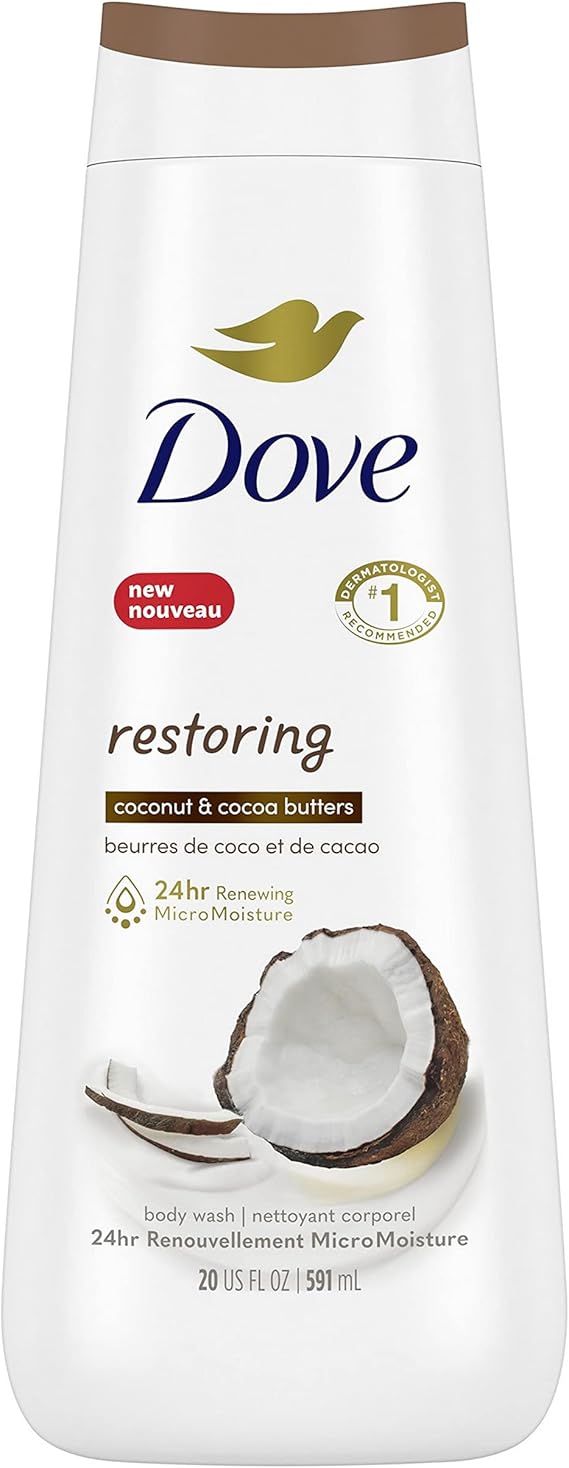 Dove Body Wash Restore Coconut & Cocoa Butter gentle body cleanser ...
