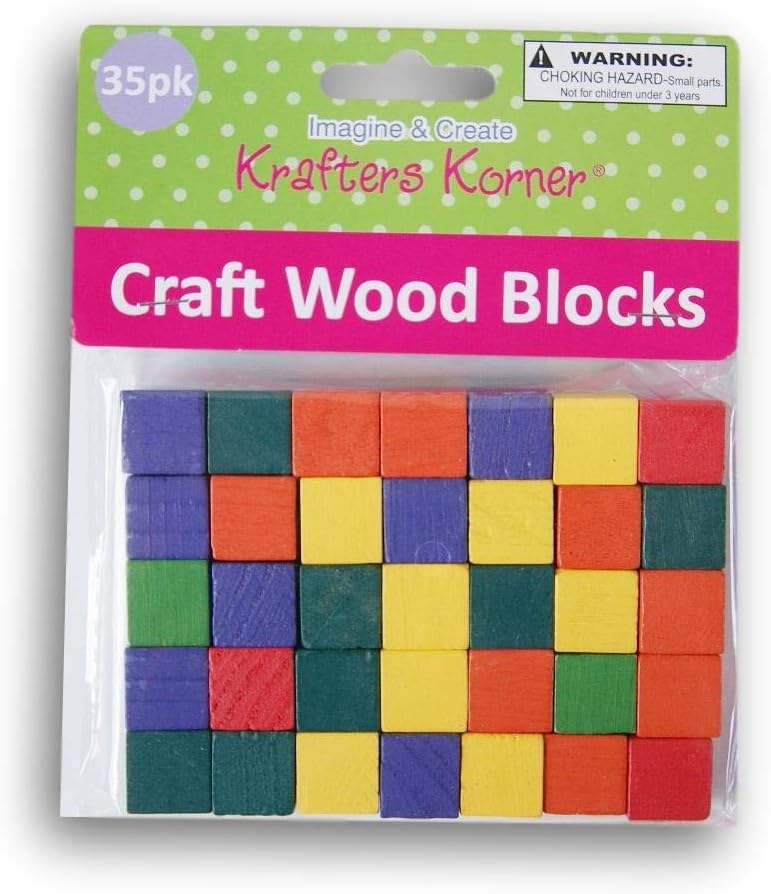 Amazon.com: Artibetter DIY Square Cubes Wooden Craft Cubes Colorful DIY ...