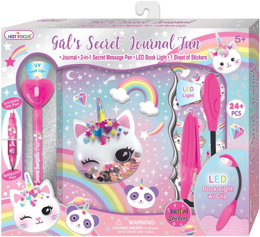 Amazon.com: HOT FOCUS CAT Air Bubble w/ Sequins. Secret Diary with LED ...