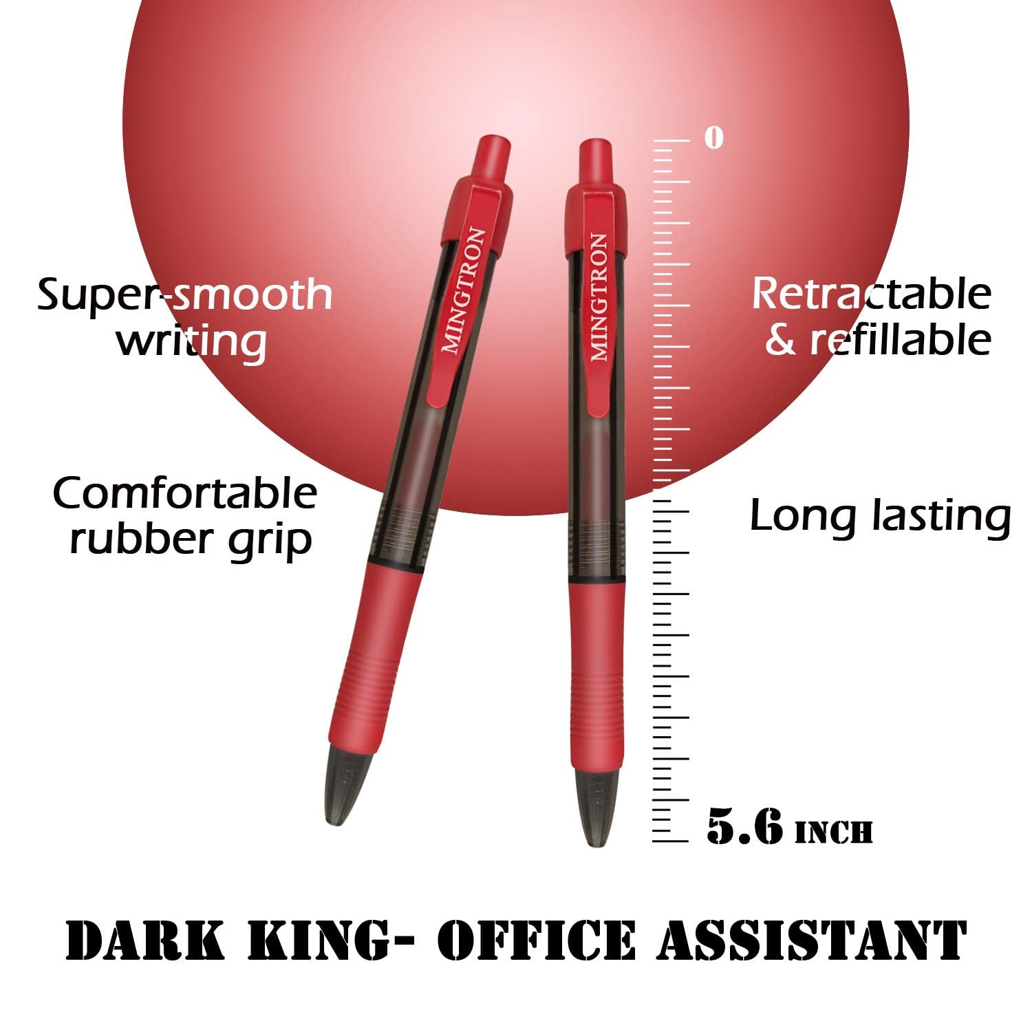 Black Ink Retractable Pens 50-Pack Black Gel Pens 0.5mm Fine Tip ...