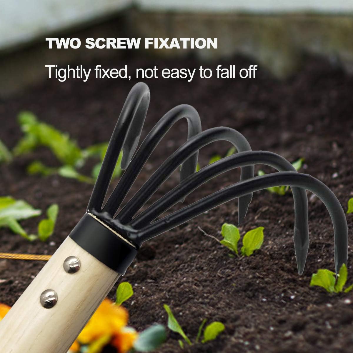 15″ Long Handle Gardeners Claw Rake | Military Grade Steel 5 Tines and ...