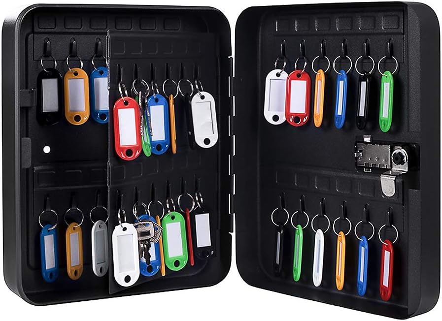 Key Cabinet Wall Mount Key Lock Box with Combination Lock Metal Key Box ...