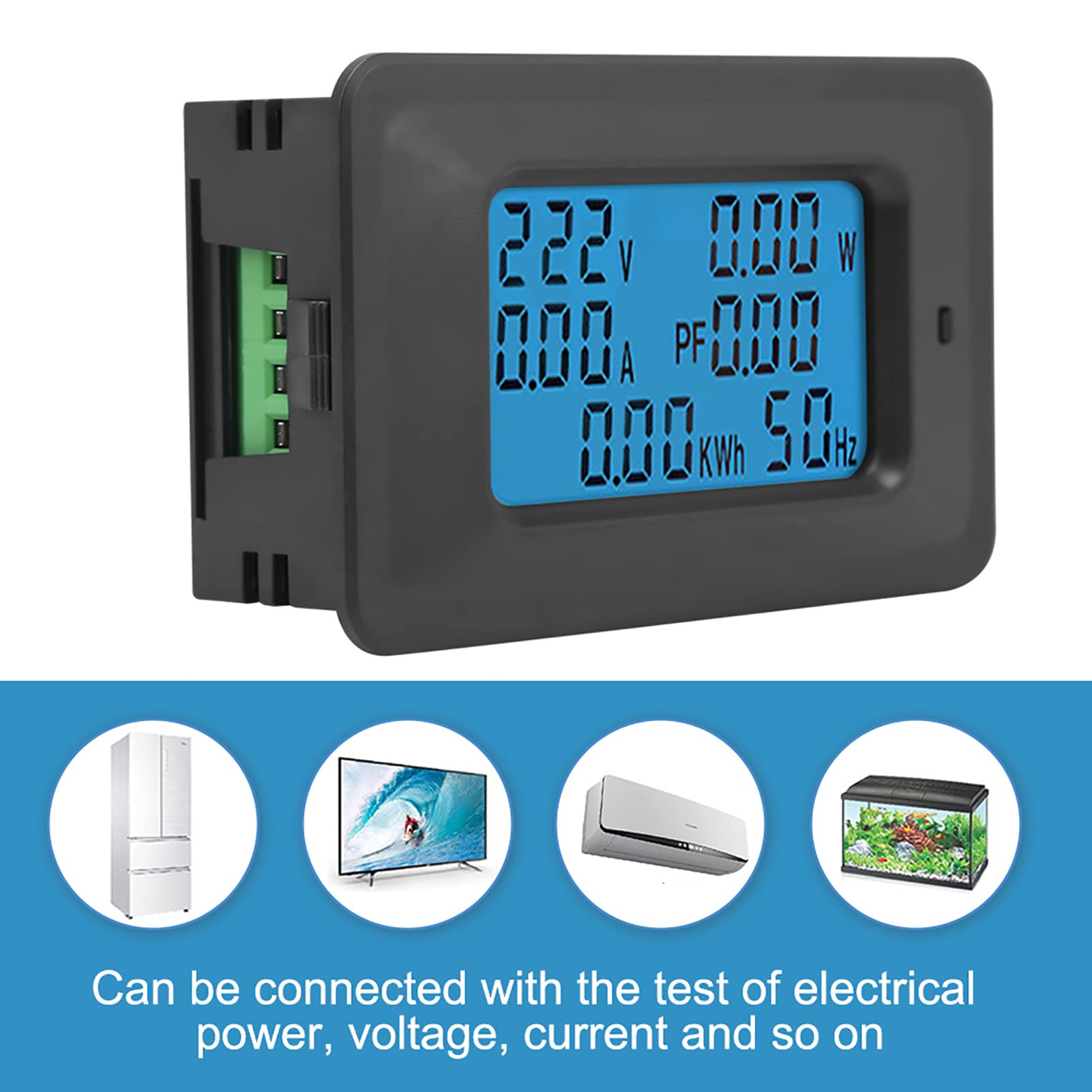 Home Energy Monitor Digital Voltmeter, 6 In 1 Voltage Tester Meter LCD ...