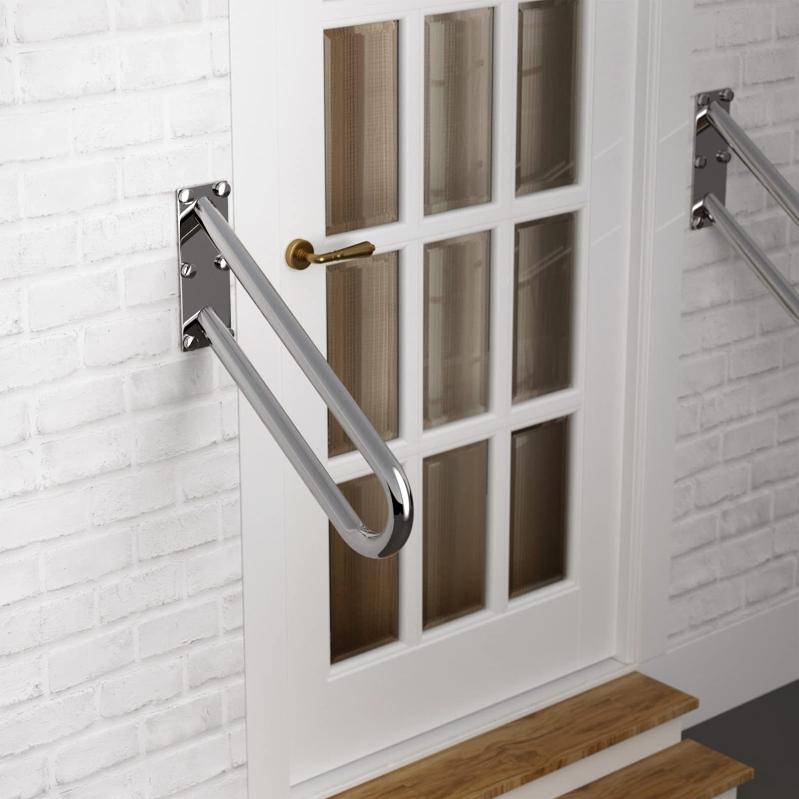 Snapklik.com : 20 Inch Jamb Mount Handrail For 1-3 Step - 1.25 Diameter ...