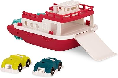 Amazon.com: Toy Boat Bath Toys for Toddlers with 4 Mini Car Toys and 4 ...