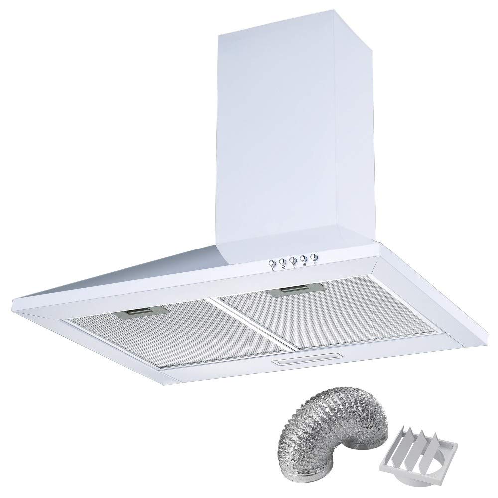 Cookology Ch600wh White Extractor Fan 60cm Kitchen Chimney Cooker Hood ...
