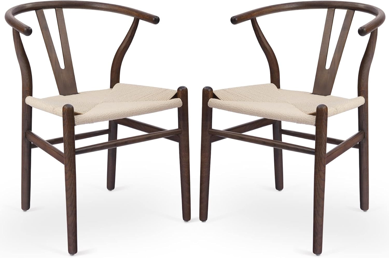 Amazon.com - LETRA Wishbone Chairs Set of 2, Ash Wood Wishbone Dining ...