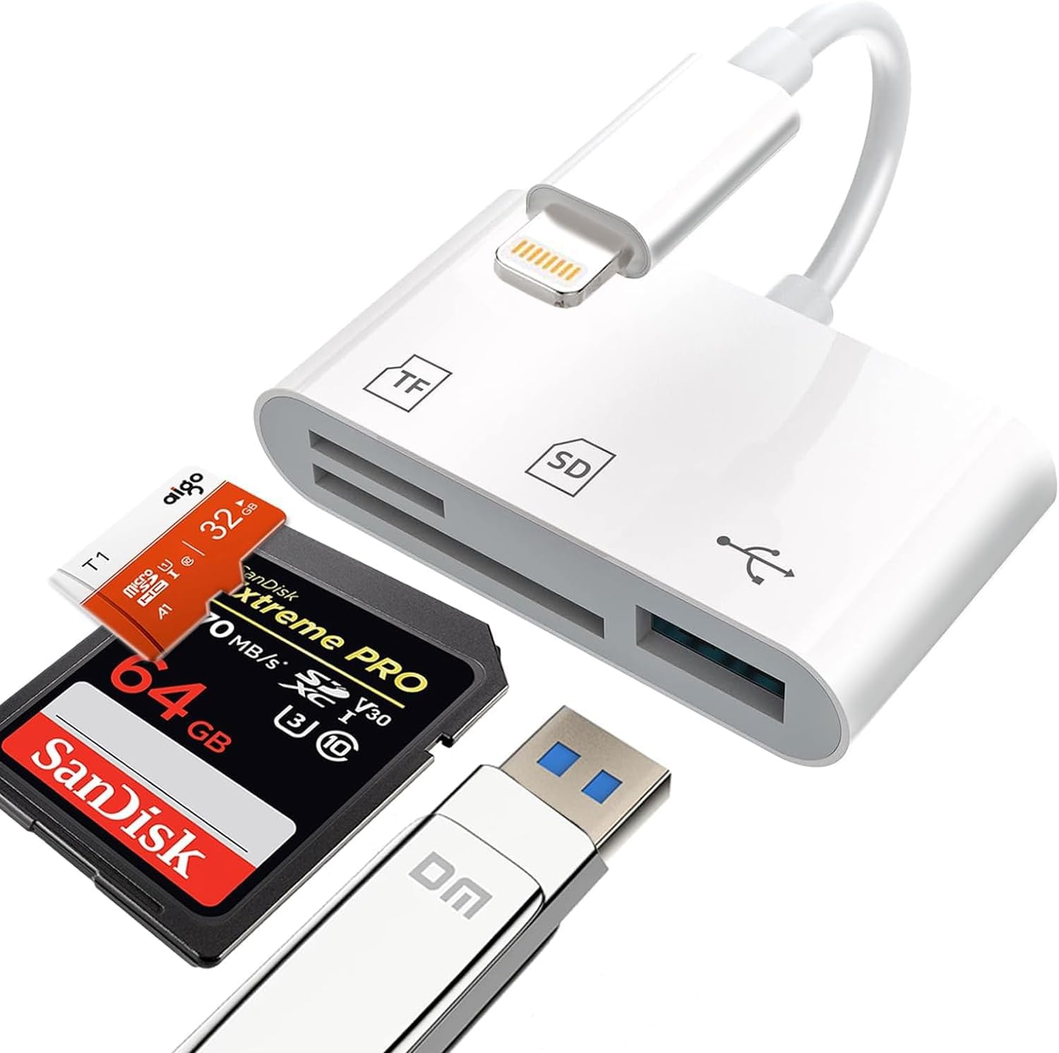 Lector de tarjetas SD para iPhone, iPad, lector de tarjetas micro SD ...