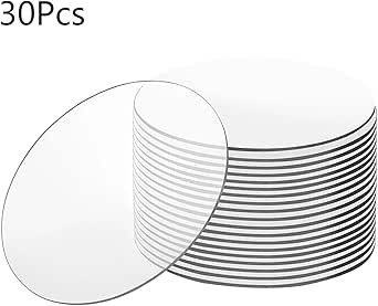 Amazon.co.jp: 30 Pack Clear Acrylic Sheet Perspex Plate Round Disc ...