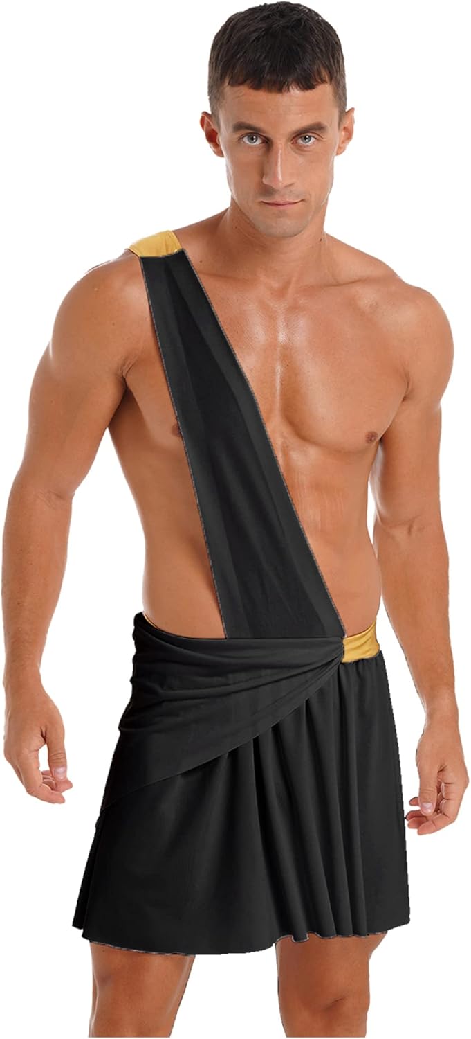 Amazon.com: FEESHOW Men's Sexy Ancient Greek God Knight Warrior Costume ...