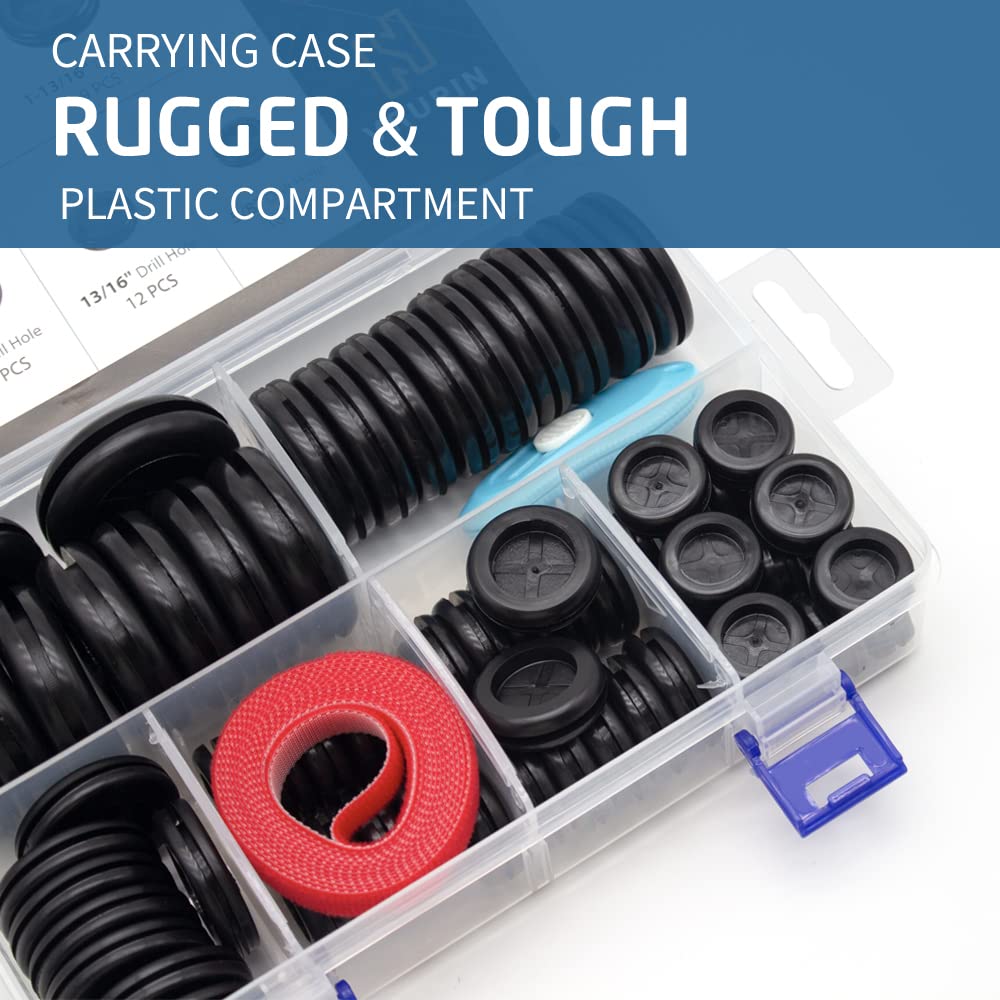 Snapklik.com : Vrupin 66Pcs Rubber Grommet Assorted Kit, Drill Hole ...