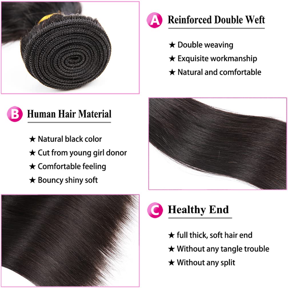 Snapklik.com : 10A Straight Bundles Human Hair 100% Unprocessed ...