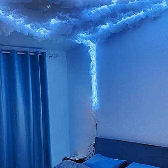 Amazon.com: MOFGOE Ceiling Cloud with LED Strip Lights, 3D RGB Color ...