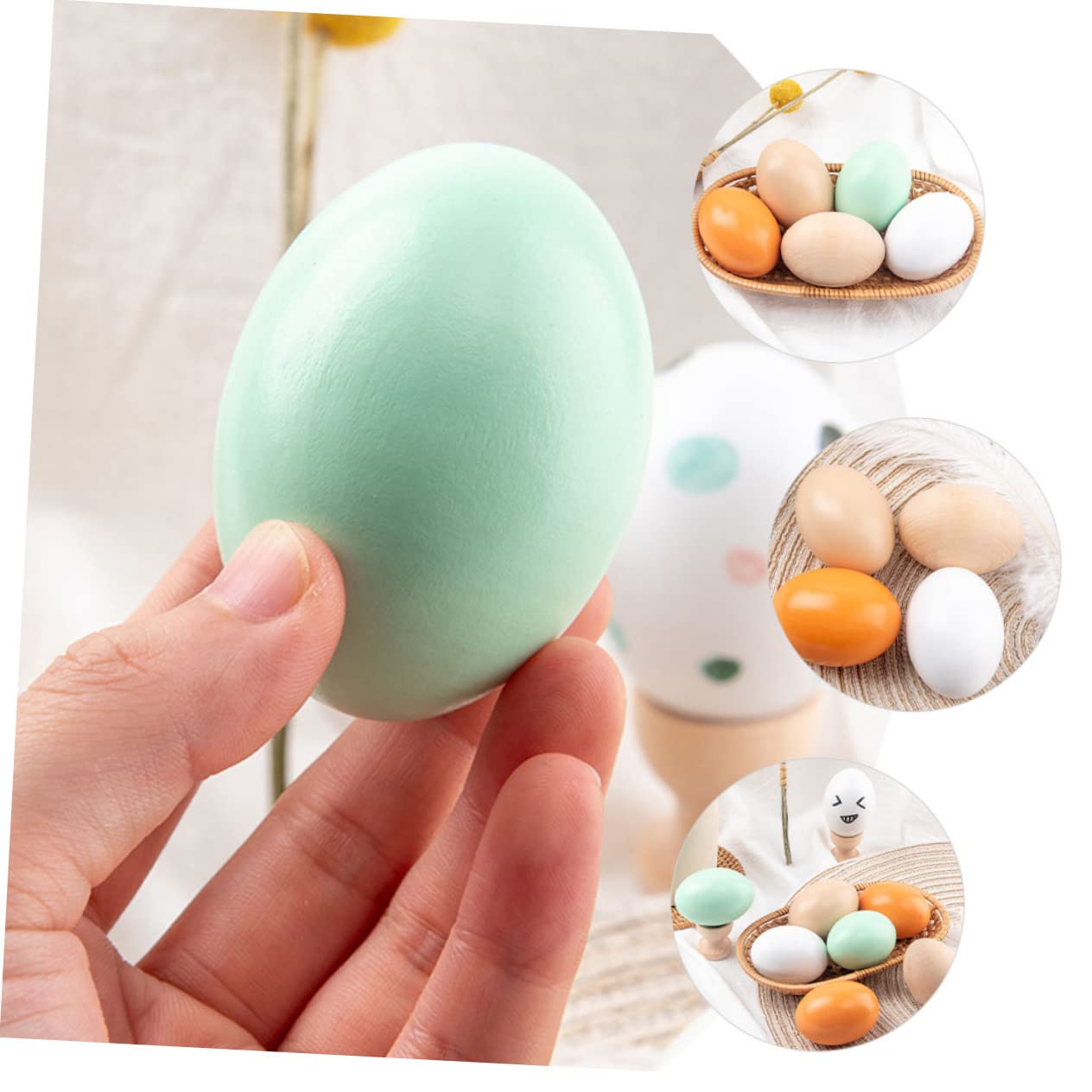 Maison En Bois A Peindre Toyvian 8pcs Wooden Fake Chicken Eggs ...
