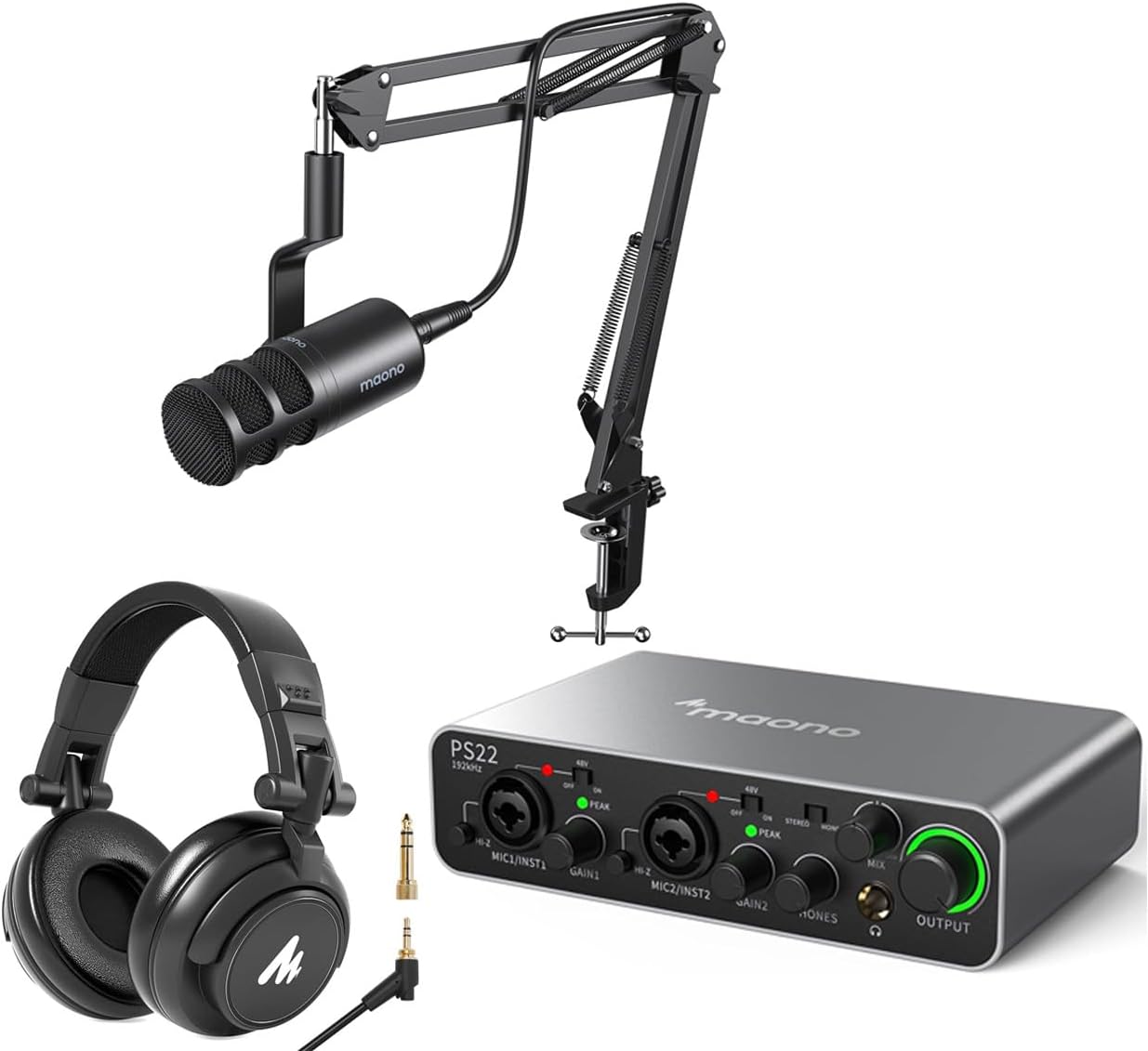 Amazon.com: PD100S XLR Dynamic Microphone with AU MH601 Headphones ...
